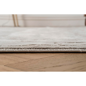 Revival Rugs Ebb 8'x10’ Washable Area Rug for Living Room Bedroom - 100% Recycled Oeko-TEX Certified, Medium Pile, Taupe