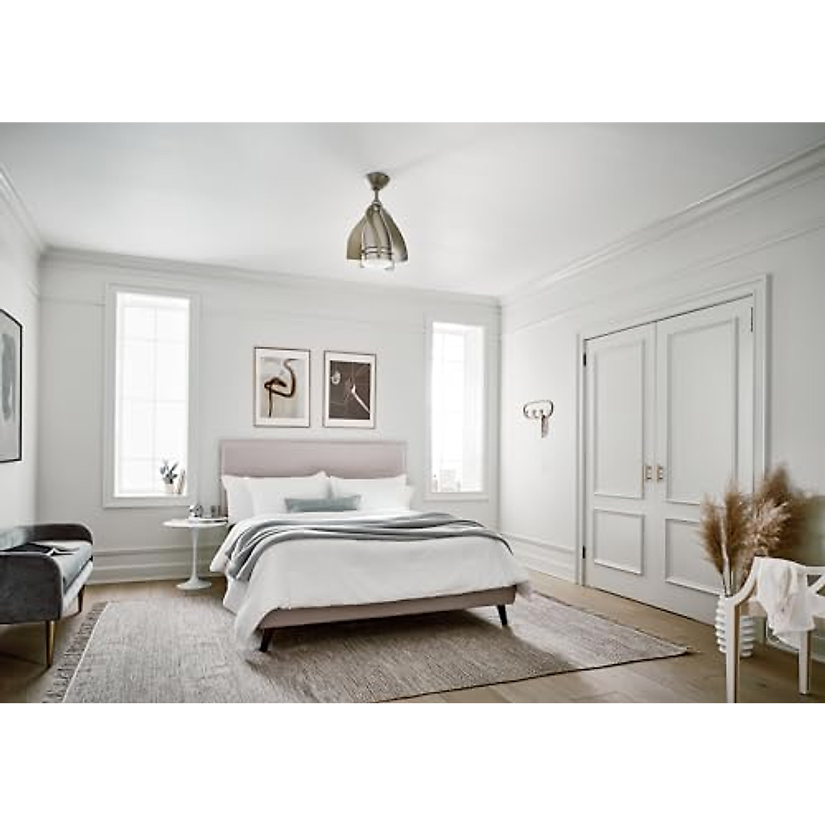 Kichler Terna 15" LED Ceiling Fan in Brushed Nickel, 5-Blade Modern Ceiling Fan with Remote Control, 3000K, (15" W x 19.75" H), 300230NI