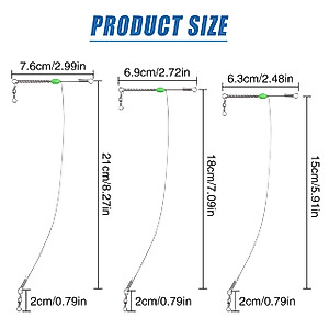 Fishing Wire Leaders -15Pcs Surf Fishing Rigs Saltwater Wire leaders for fishing Bottom Fishing Rigs Fishing Wire Leader Rig Wire Leader Trace with Swivels Saltwater Freshwater Fishing Leaders