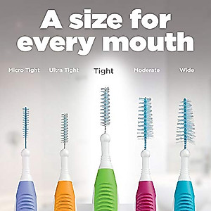 GUM Proxabrush Go-Betweens - Tight - Interdental Brushes for Tight Teeth - Soft Bristled Dental Picks for Plaque Removal & Gum Health - Safe for Braces & Dental Devices, 10 count