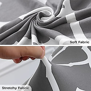 FIGOOO Recliner Sofa Slipcover 4-Piece Stretch Recliner Chair Covers Non Slip Spandex Pattern Recliner Cover with Pockets Reclining Couch Covers Furniture Protector for Dogs Cats(Gray Plaid,1 Seater)