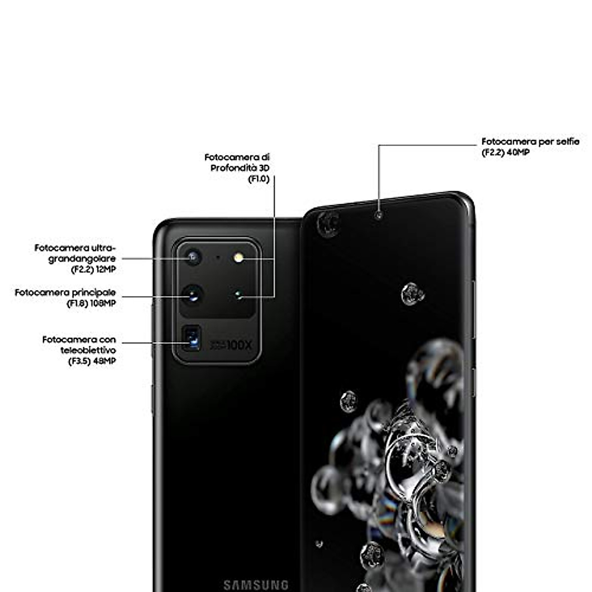 Samsung S20 Ultra 5G Factory Unlocked SM-G988U1 Cosmic Black 128GB - US Warranty (Renewed)