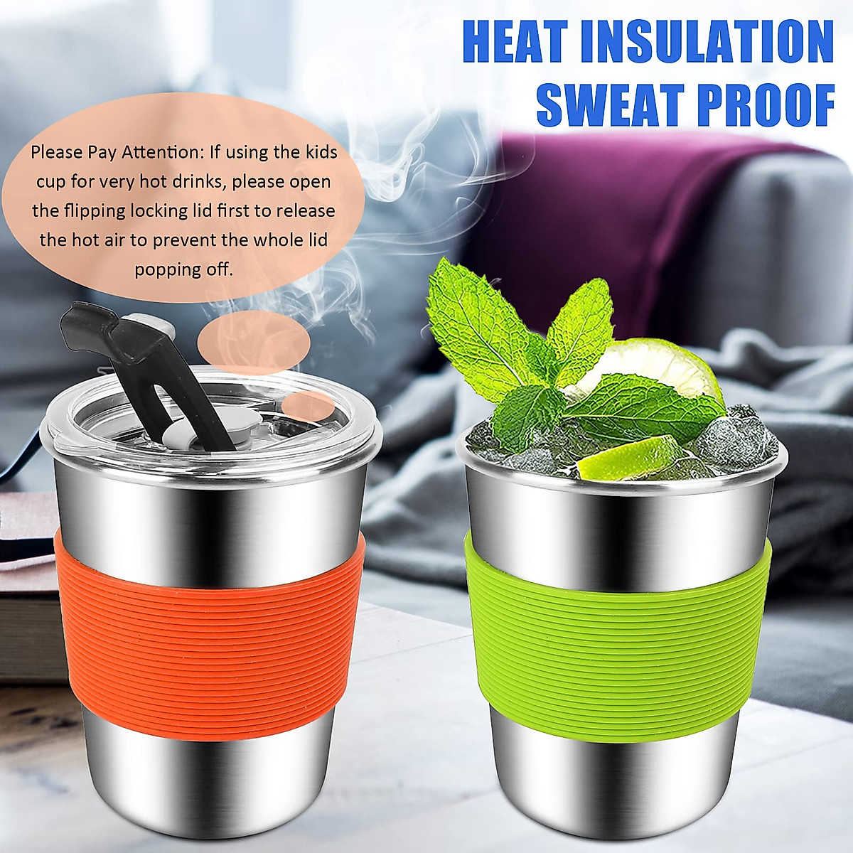 Vermida Kids Toddler Straw Cups with Lids,8oz Spill Proof Kids Tumblers with Straws and Lids,Stainless Steel Smoothie Sippy Cups for Baby for School,Outdoor