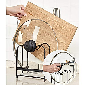 DRNKS Pot Rack Sitting Kitchen Cutting Board Chopping Board Rack Free Punching Multifunctional Cutting Board Lid Storage Rack Applicable to kitchen stove
