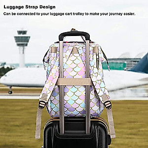 Yusudan Mermaid Laptop Backpack for Womens Girls, College Backpacks School Bag Bookbag 15.6 Inch Computer Backpack