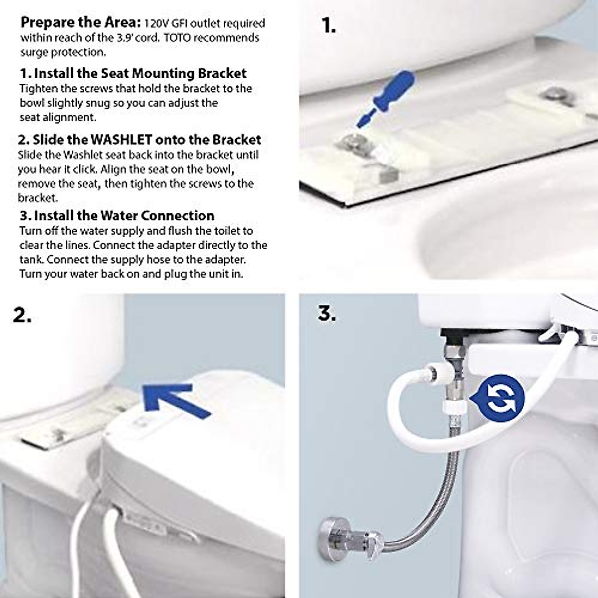 TOTO SW2033R#01 C100 Electronic Bidet Toilet Cleansing Water, Heated Seat, Deodorizer, Warm Air Dryer, and PREMIST, Round, Cotton White