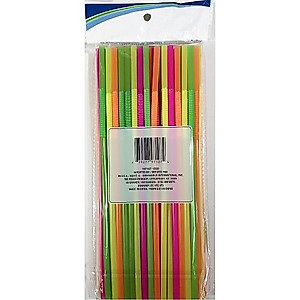 Neon-Colored Super Flexible Straws, 80 Count