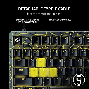 Razer Huntsman V2 TKL Tenkeyless Gaming Keyboard: Fast Linear Optical Switches Gen2 w/Sound Dampeners & 8000Hz Polling Rate - Detachable TypeC Cable - UV-Coated ABS Keycaps - Wrist Rest - ESL Edition