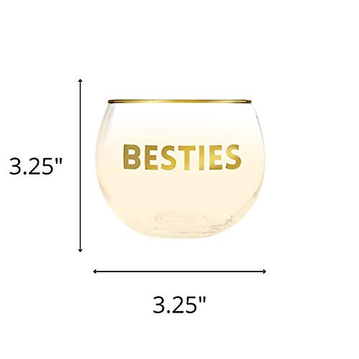 Santa Barbara Design Studio Sippin' Pretty Roly Poly Cocktail Glass, 13-Ounce, Besties