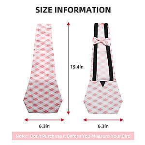 WANHAI Chicken Diaper for Pet Duck Goose or Hens Nappy Poultry Clothes with Bow-Knot,Washable Reusable and Adjustable, Pink-white