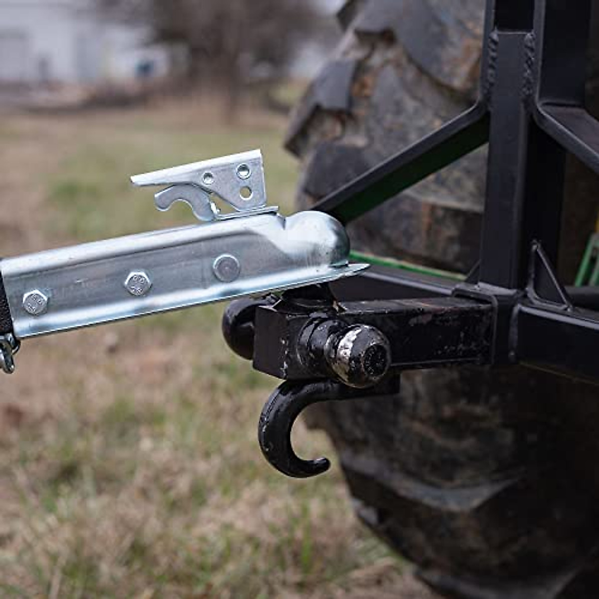 Titan Attachments Light Duty 3 Point 2" Trailer Receiver Adapter Hitch Fits Category 1 Tractors, Quick Hitch Compatible, 2000 LB Towing Capacity, 2"x2" Steel Drawbar