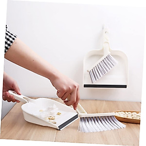 Hoement Mini Broom Mini Broom Cleaning Brush Set Broom Dustpan Computers Cleaning Brush Computer Brush White Hangable Mini Brush Pc Set Mini Dustpan