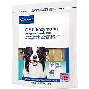 Virbac C.E.T. Enzymatic Oral Hygiene Chews, Medium Dog, 30 Count