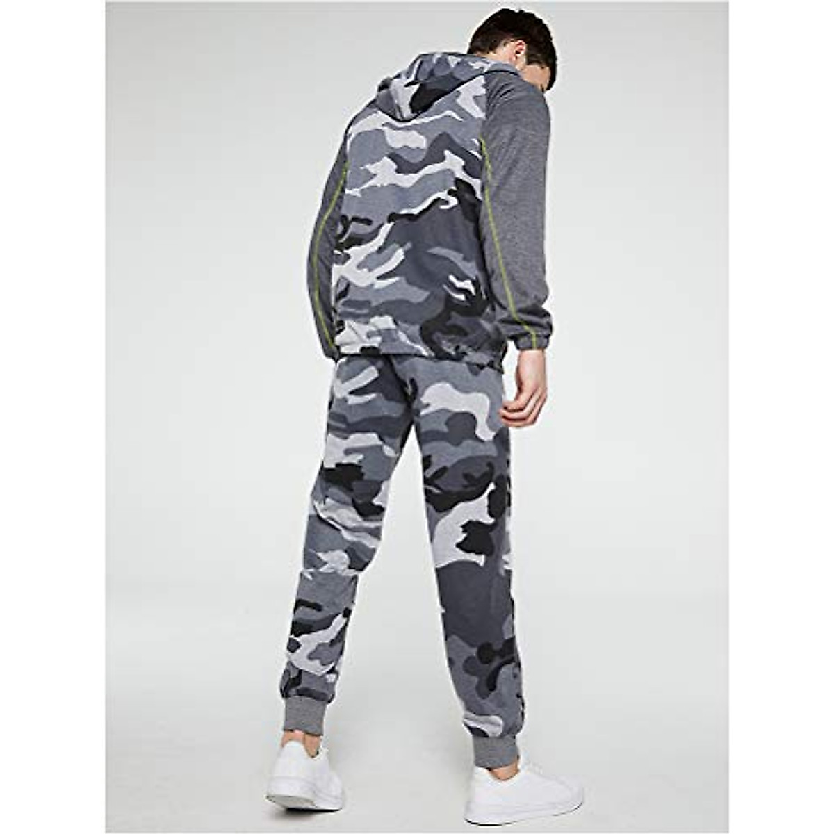 PASOK Men's Casual Tracksuit Set Long Sleeve Full-Zip Running Jogging Athletic Sweat Suits Style 2 Gray 2XL