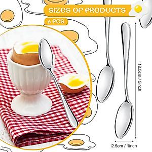 6 Pieces Demitasse Spoon Espresso Spoons Stainless Steel Small Dessert Spoon Egg Spoon 5 Inches Tasting Silver Little Baby Spoons for Soft Boiled Egg Coffee Tea