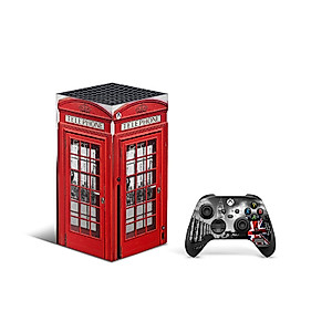 ZOOMHITSKINS Compatible with X1 Series X, English Phone Red Booth Britain, Durable, Bubble-Free, Made in USA