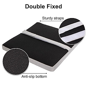 GUEGLSA Outdoor Bar Stool Cushions Square 14 Inch,Non Slip Square Seat Pad with Ties 14x14in,Waterproof Chair Cushions for Bar Stools,Cushion Only,Set of 2,(Grey)