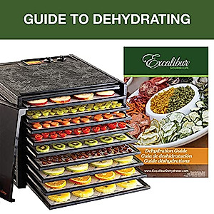 Excalibur 3926TB Electric Food Dehydrator Machine with 26-Hour Timer, Automatic Shut Off and Temperature Control, 600-Watt, 9 Trays, Black
