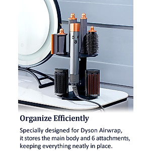 Nekuma Curling Iron Holder Attachments Compatible with Dyson Airwrap Organizer Stand on Desktop, Hair Wrap Storage Rack Accessories Wall Mounted for home/Bathroom