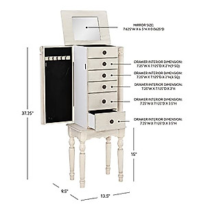 Powell Darcy Off White Jewelry Armoire