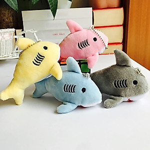 Galepromot Blue 12cm Cute Shark Plush Stuffed Hanging Doll Key Chain Pendant Bag Decor,Plush Figure Toys Car Keychains Car Accessories