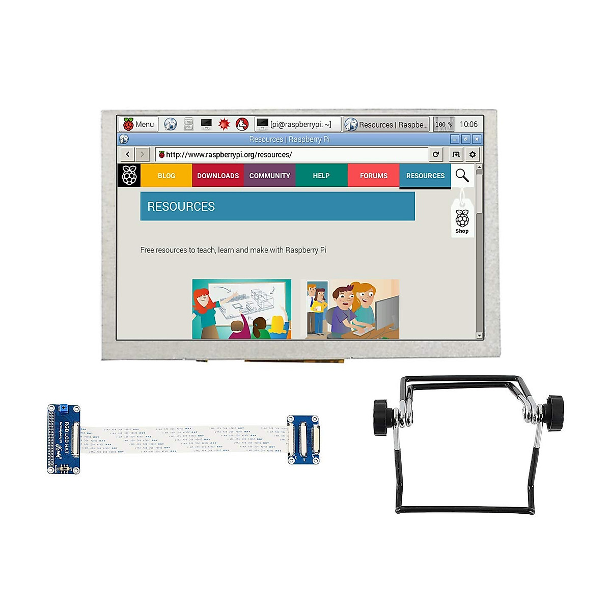 waveshare 5 inch LCD IPS Display 800x480 Resolution Screen for Raspberry Pi 3 B+/3 B/3 A+/2 B/Zero/Zero W/Zero WH, DPI Interface, no Touch, Supports Raspbian, Ubuntu, OSMC