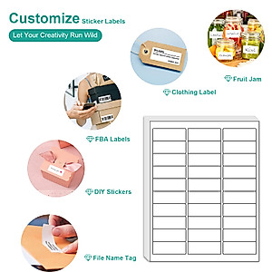 MFLABEL Address Labels, 1" x2-5/8 Mailing Labels, 30-UP White Shipping Labels for Inkjet or Laser Printer, 1500 Sticker Labels (50 Sheets), 30 Labels per Sheet