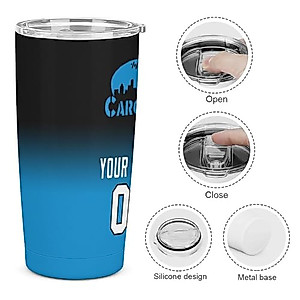 Custom Car Tumbler,Tumblers Stainless Steel 20.8oz,Personalized Football Cup,Sports Travel Coffee Mug,Customized Presents Gifts for Mother's Day Friends Fan Players Coach Lovers,Custom Number and Name
