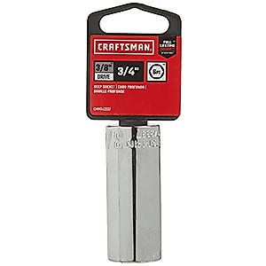 CRAFTSMAN Deep Socket, SAE, 3/8-Inch Drive, 3/4-Inch, 6-Point (CMMT43337)
