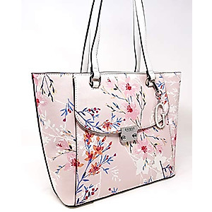 GUESS Women's Logo Floral Front Pocket Tote Bag Handbag & Wallet Set