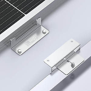 RICH SOLAR 100W 12V Solar Panel+ Mounting Hardware Z Brackets for RV Van DIY Off-Grid System