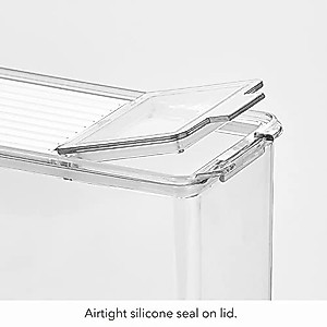 Nate Home by Nate Berkus Airtight Food Canister Containers | with Locking Lids for Storing Dry Goods on Any Kitchen Counter, Cabinet, or Pantry Storage from mDesign - Set of 4, Clear