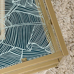 Sauder Coral Cape Coffee Table, L: 29.53" x W: 29.53" x H: 18.9", Satin Gold Finish