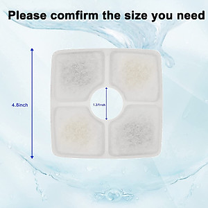 12 Pack Cat Water Fountain Filters, Cirfifth Cat Fountain Filter Replacement, for Square Cat Water Fountain Inside (4 Pack)