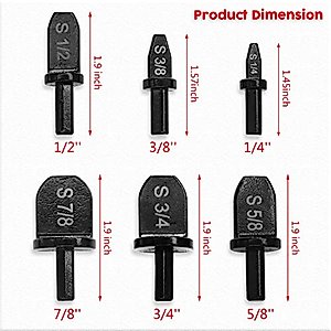 HVAC Tools Drill Bit Set, Air Conditioner Copper Pipe Expander Swaging Tool, Copper Tube Flaring Tool Spin Bit Set, 6 Pcs Bit Kit Includes 1/4'', 3/8'', 1/2'', 5/8'', 3/4'', 7/8'' Bits