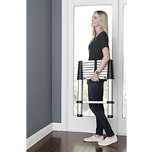 Cosco 20309T1ASE Smartclose Telescoping Aluminum Ladder, (300-Pound Capacity, 8.5 ft. ladder with 12 ft. Max Reach)