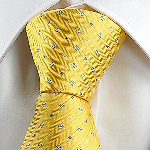 KissTies Ties for Men Gold Yellow Dots Necktie
