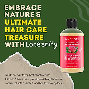 Locsanity 2-in-1 Shampoo and Conditioner for All Types of Dreadlocks and Hairstyles – Moisturizing, Nourishing, and Hydrating Shampoo and Conditioner (12 fl oz)