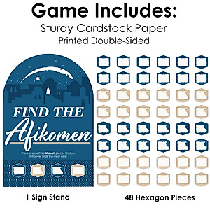 Big Dot of Happiness Happy Passover - Pesach Jewish Holiday Party Scavenger Hunt - 1 Stand and 48 Game Pieces - Hide and Find Game