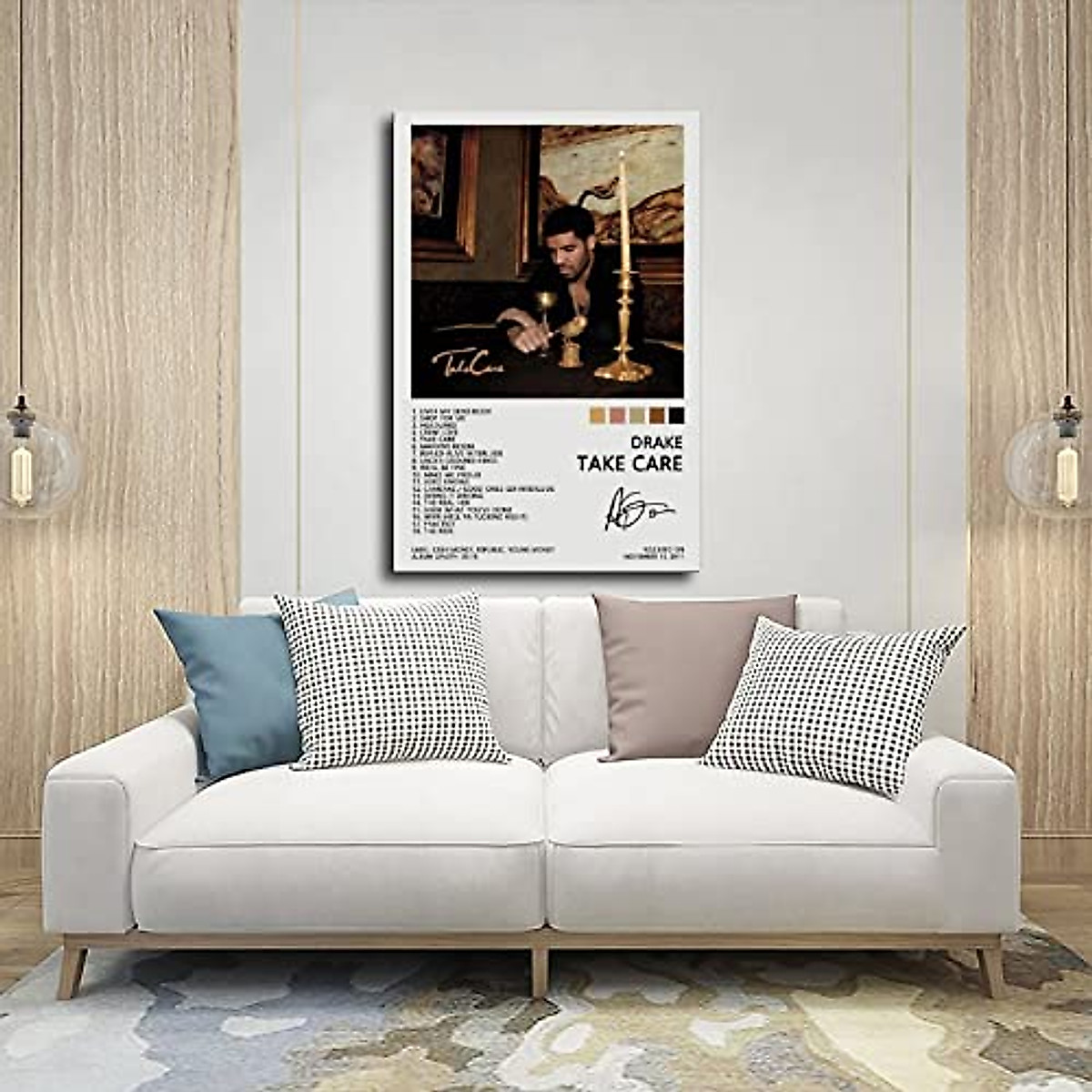Drake Take Care Album Cover Poster Canvas Poster Wall Art Decor Print Picture Paintings for Living Room Bedroom Decoration Unframe 16x24inch(40x60cm)