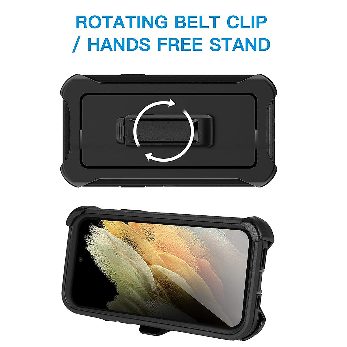 AICase Belt-Clip Holster Case for Galaxy S21 Ultra with Screen Protector, Heavy Duty Drop Protection Full Body Rugged Shockproof/DustProof Tough Military Grade Phone Cover for Samsung Galaxy S21 Ultra