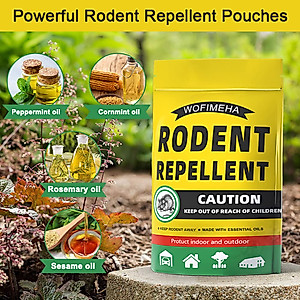 ANEWNICE Rodent Repellent, Peppermint Oils Mouse Repellent Outdoor,Rat Repellent for House/Car/RV/Boat/Garage/Shed/Cabin,Rodent Repellent for Car Engines,Mouse Repellant,Mice Away(8 Pouches)