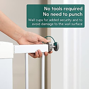 Babelio Baby Gate for Doorways and Stairs, 26-40 inches Dog/Puppy Gate, Easy Install, Pressure Mounted, No Drilling, fits for Narrow and Wide Doorways, Safety Gate w/Door for Child and Pets