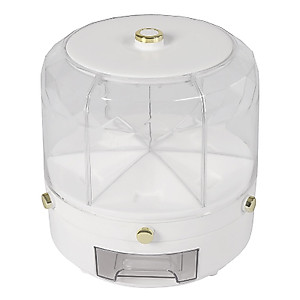 Opulentia Rice Dispenser Dry Grain Food Storage Container Tank 6-Grid Rotating for Kitchen 6 in1 Grain Storage Tank Rotating Rice Bean Oatmeal Food Dispenser Container (Style two)