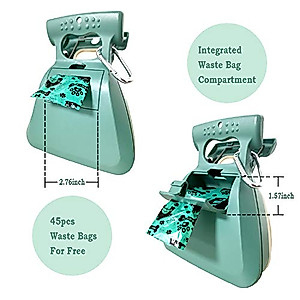 Jondarla Dog Pooper Scooper, Portable Poop Scooper Handheld Size for Walking Large and Small Dogs Outside Yard or Travel Outdoors, Pup Poop Scoop with Container and 30pcs Pet Waste Bag Attachment