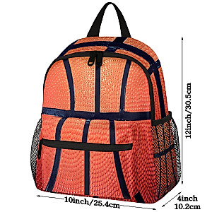 Basketball Backpack for Boys, 12 In Kids Toddler Backpack Sport Ball Kindergarten Preschool Bookback Travel Bag Snack Bag with Chest Strap for Children