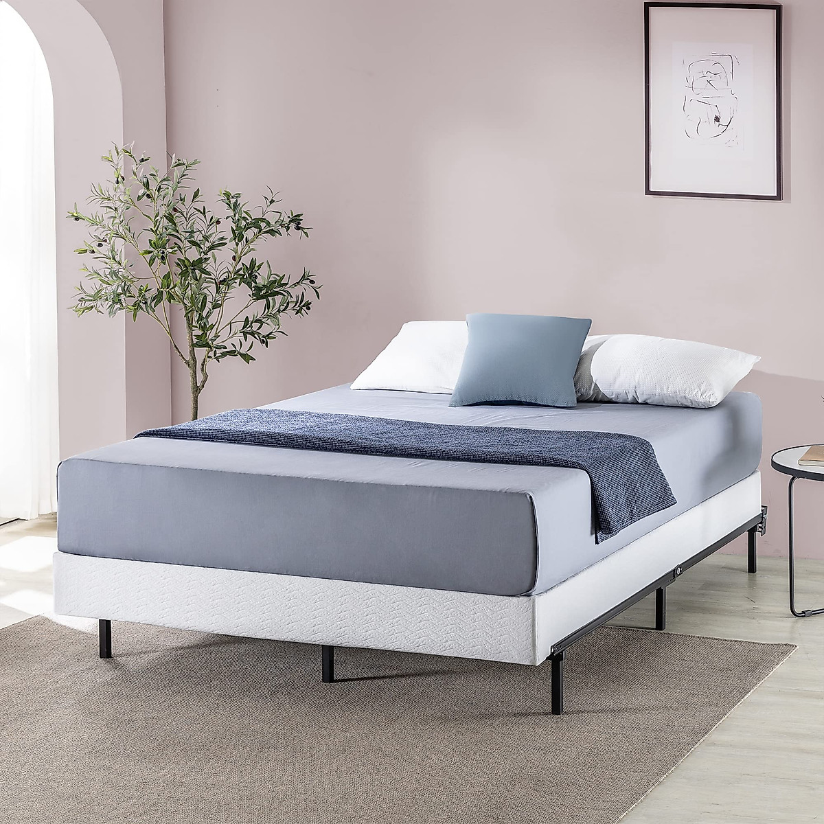 ZINUS Michelle Compack 9-Leg Support Bed Frame, for Box Spring and Mattress Set, Full, Black