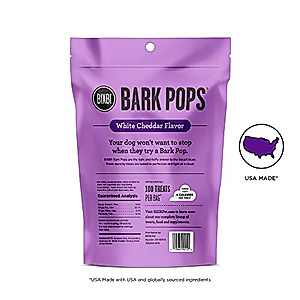 BIXBI Bark Pops, White Cheddar (4 oz, 1 Pouch) - Crunchy Small Training Treats for Dogs - Wheat Free and Low Calorie Dog Treats, Flavorful Healthy and All Natural Dog Treats