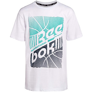 Reebok Boys’ Athletic T-Shirt – 2 Pack Active Performance Sports Tee (S-XL), Size Small, White Print