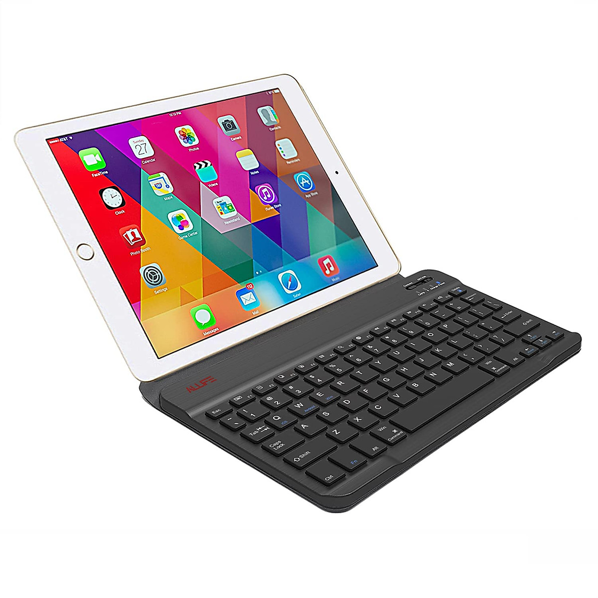 ALLIFE Universal Ultra Light Slim Portable Wireless Bluetooth 3.0 Keyboard for iOS iPad iPad Air, Pro, Mini, Android, Windows Tablets PC Smartphone with Protection Case Stand